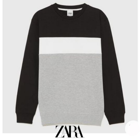 Zara | Tops | Zara Colorblock Crewneck Sweatshirt | Poshmark